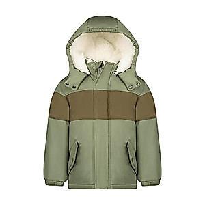 OshKosh B’gosh Boy's Hooded Baby Winter Coat, Olive DRAB, 4 Years