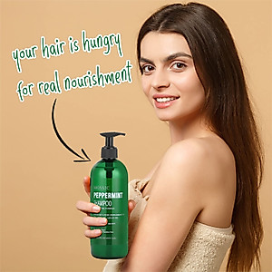 Peppermint Oil Shampoo and Conditioner Set for Hair Growth and Thickening - For Thinning Hair and Hair Loss Treatments for Women & Men, Sulfate Free, 20.2 FL Oz Each