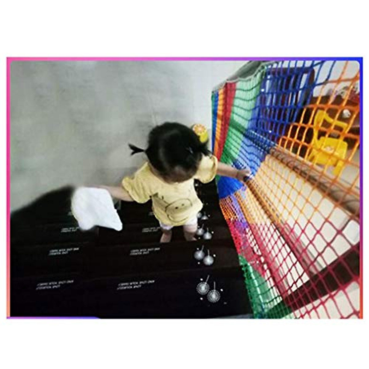 MAGFYLY Banister Guard net General Protection Net, Child Baby Indoor and Outdoor Balcony Safety Net, Used for Stair Terrace Toy Bunk Bed Anti-Fall Climbing Plant Net with Cable Tie 1.5x5m