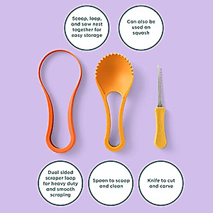 Chef'n Halloween 3-in-1 Nesting Pumpkin Tool Set,Orange