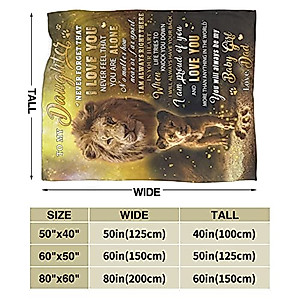 WUTZTIFE to My Daughter Blanket Gifts from Dad Blanket for Daughter Flannel Blanket for Birthday Anniversary Graduation Couch Sofa Bedroom 50"x60"