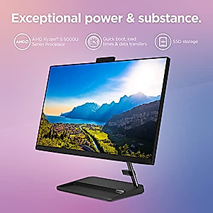 Lenovo IdeaCentre AIO 3-2022- All-in-One Desktop - 23.8" FHD Touch Display - HD 720p Camera - Windows 11 Home - 8GB Memory - 512GB Storage - AMD Ryzen 5 5625U - Black - Mouse & Keyboard Included
