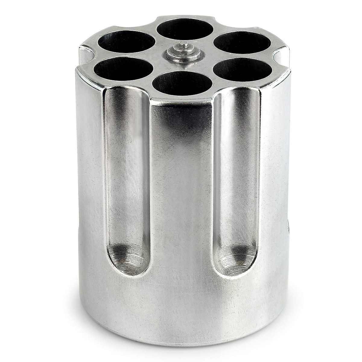 Barbuzzo Gun Cylinder Pen Holder & Paper Weight, Silver- Lock & Load Your Favorite Pens and Pencils at your Office Desk - The Perfect Office Accessory & Gift - Made Out of Heavy Duty Cast Aluminum