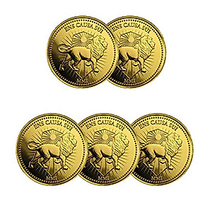 MAYLORCOS Gold Plated Coin for Decoration or Role Play 5pcs (One Size)