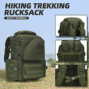Lovelinks21 Hiking Trekking Rucksack Military Hiking Backpack 3 Day Molle Assault Pack Waterproof EDC Bag for Outdoor