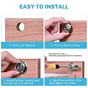 Kohree Cabinet Locks with Keys, 1-1/8 Inch (28mm) RV Locks Cam Locks for Tool Box, Mailbox Locks 5 Pack Keyed Alike, RV Storage Locks, RV Compartment Locks, Drawer Lock, Cylinder Lock, Zinc Alloy