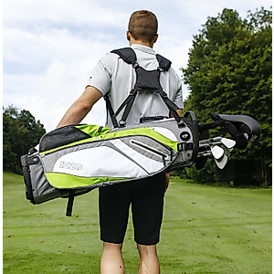 IZZO Golf Lite Grey/Lime/White Walking Ultra Light Perfect with Dual Straps for Easy to Carry Golf Bag