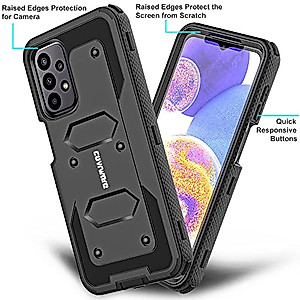 Covrware for Samsung Galaxy A23 5G / A23 (4G) Aegis Series case, Full-Body Rugged Dual-Layer Shockproof Protective Swivel Belt-Clip Holster Cover with Built-in Screen Protector, Kickstand, Black