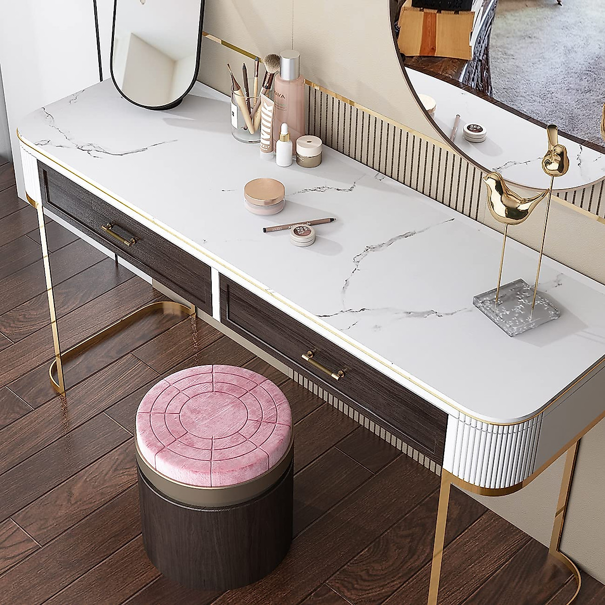 FunStick White Marble Contact Paper Peel and Stick Countertop Covers for Bathroom Kitchen Counter Top Wallpaper