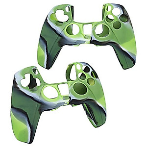 Gamepad Protective Cover Comfortable Anti Extrusion Dust Proof Sweat Proof Game Controller Skin ,for Gamepad(Camouflage green)