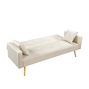 MMLLZEL Convertible Fabric Folding Futon Sofa Bed, Sleeper Sofa Couch for Compact Living Space.