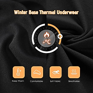 Zando Kids Thermal Underwear Sets Girls Soft Base Layer Fleece Long Underwear Toddler Thermal Set Boys Underwear Long Johns Ultra Cold Weather Gear Toddler Underwear Black Large (100) /3T