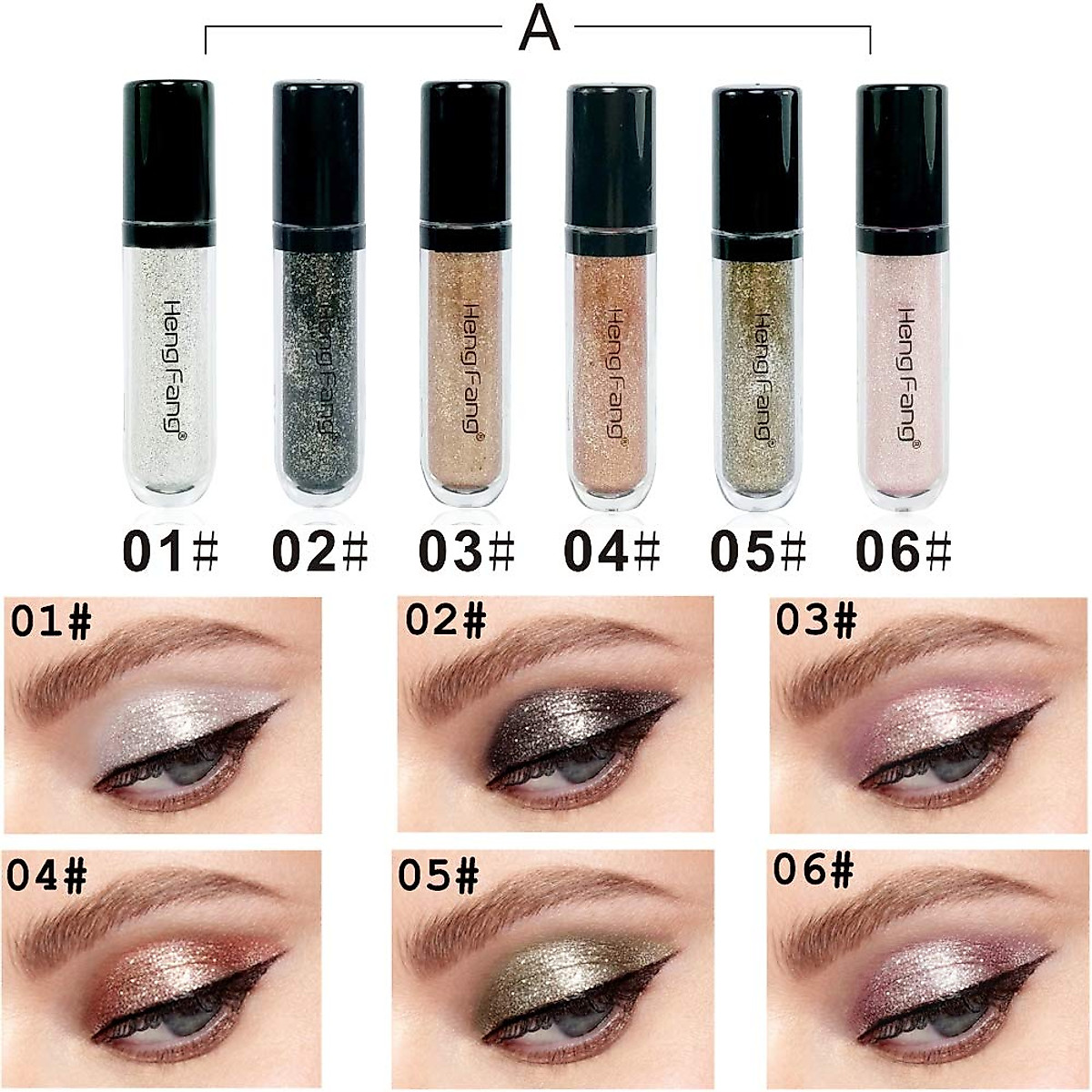 Lucoss liquid Eyeshadow,Liquid Glitter Eyeshadow Shimmer Metallic Eyeshadow Liquid Long Lasting Effect Waterproof Shiny Eyeshadow pencil Eye Makeup