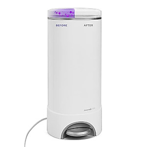 Munchkin® UV Diaper Pail #1 in Odor Control, LED UV Lights Kills 99% of Germs and Odor Causing Bacteria on Lid Surface, Includes 1 UV Refill Ring and 1 UV Snap, Seal & Toss Bag