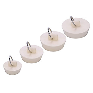 CICITOYWO Bath Tub Drain Stoppers, 4 Pieces Sink Bathtub Plug Rubber Kitchen Bathroom Laundry Bar Water Stopper Seal with Hanging Ring for Shower Faucet Cover Pool Plugs and Caps