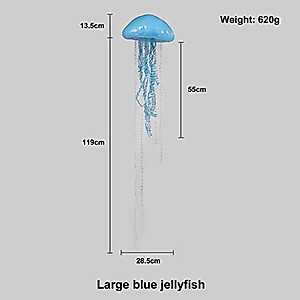 O&M Hanging Jellyfish Decoration, Marine Theme Birthday Party Decorations, Shop Window Supplies, Aquarium Props (Small, Blue)