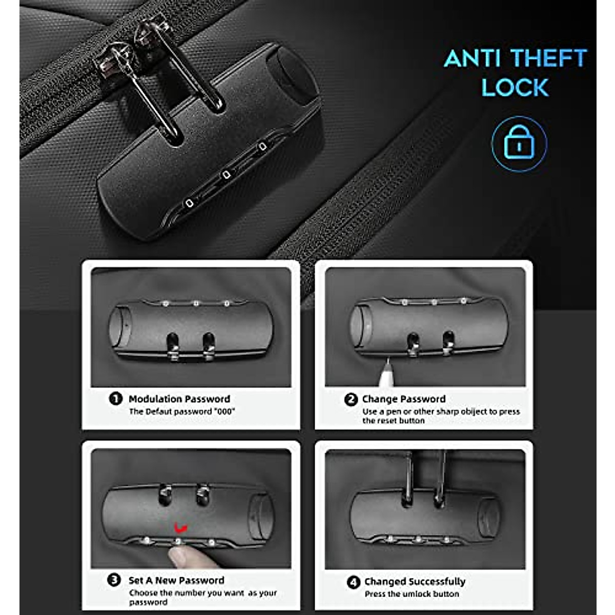 TANGCORLE Business Laptop Backpack Anti Theft Backpacks with Lock Fit 17.3 inch Laptop USB Charing Port Water Resistant Casual Daypack for Men & Women…