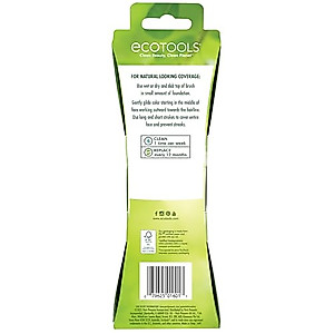 EcoTools Wonder Cover Complexion Brush, Makeup Brush For Flawless Foundation Application & Blending, Full Coverage Base Brush, Eco-Friendly, Synthetic Bristles, Cruelty-Free, 1 Count