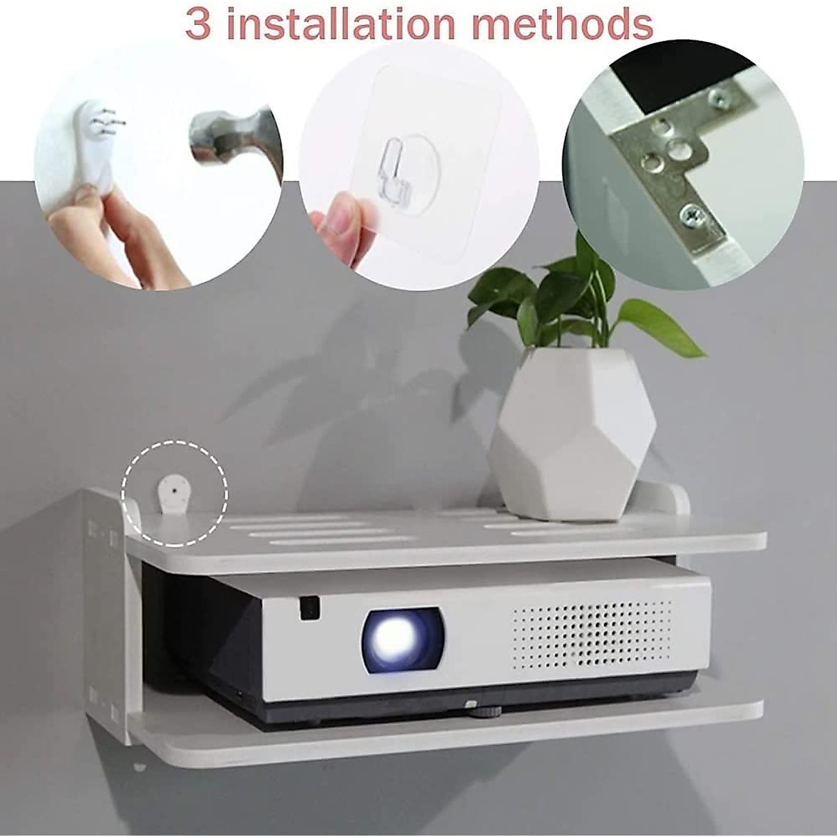 AVEEWA Wireless WiFi Router Storage Box Small Mini Wall Shelves Stuff WiFi Remote Control Storage Box for Bedroom, Living Room 17.7X9.8X4.33 inch