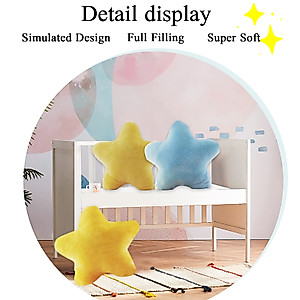 AUCOOMA Star Pillow Plush Soft Star Shaped Throw Pillows Toy Stuffed Cushion Yellow 15.7"