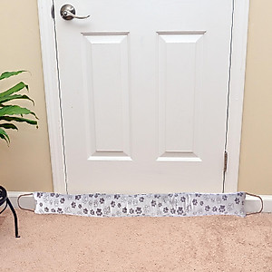 Roe & Moe PAW Print Draft Stopper, Door Bottom Hot/Cold Air Blocker Noise Reducer Insulation Sound Proof Weather Strip Seal, 38 x 4 inches, with 2 Loops - Ideal for 36 inch Door