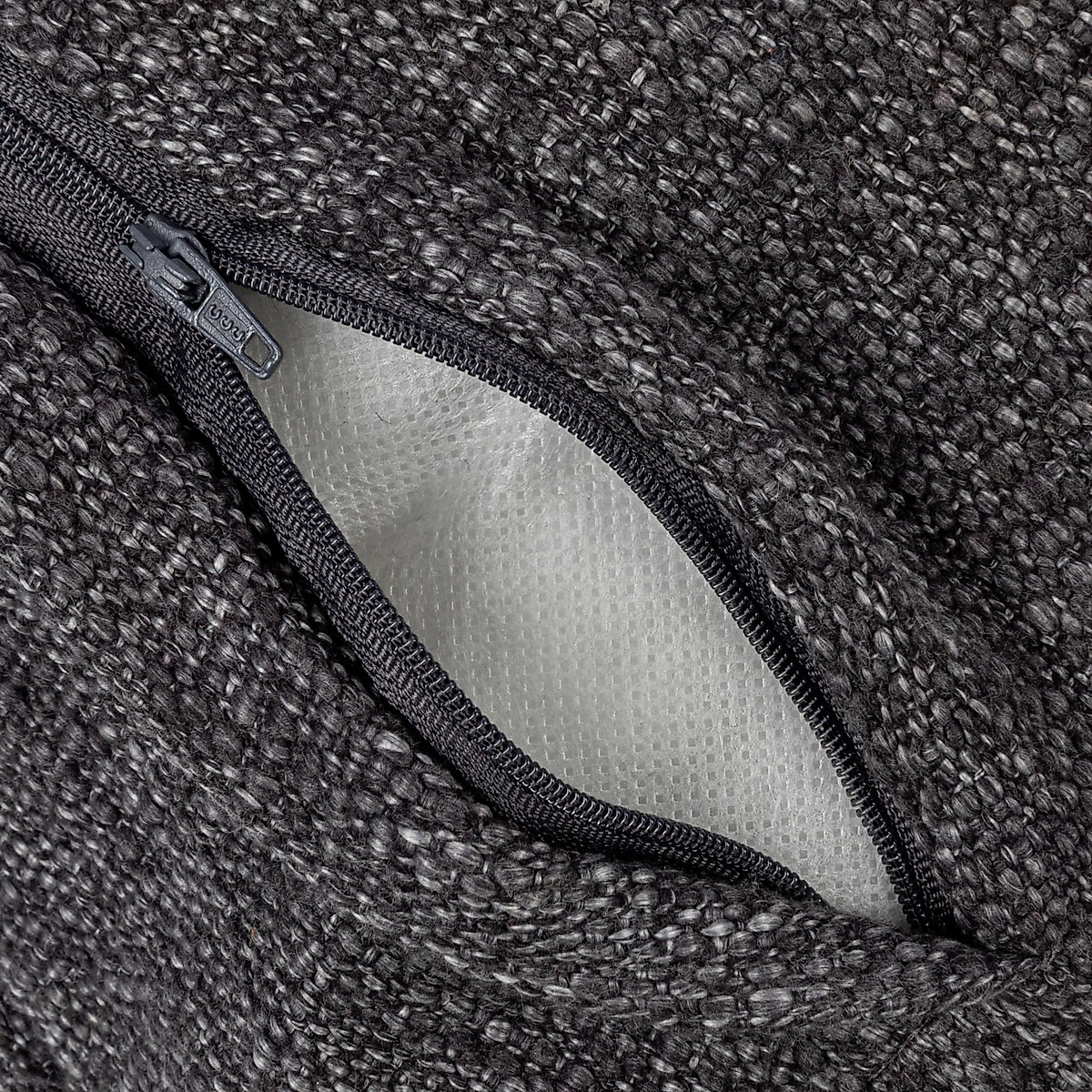 Creative Co-Op 24 Inches Cotton Blend Lumbar Jute Embroidery, Charcoal and Natural Pillow, Gray