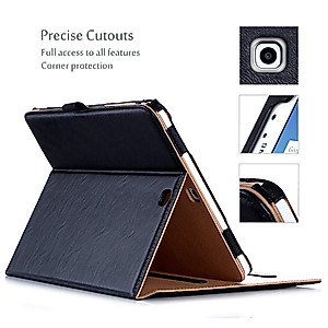 ProCase Galaxy Tab S3 9.7 Case, Stand Folio Case Cover for Galaxy Tab S3 Tablet (9.7 Inch, SM-T820 T825 T827), with Multiple Viewing Angles, Document Card Pocket -Black