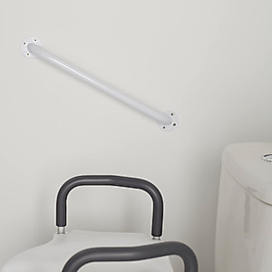 McKesson Grab Bar, Wall Mount, Steel, Bathroom, Shower Aid, White Power Coated, 18 in, 3 Count