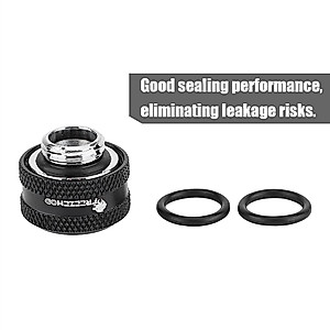 Pomya Water Cooling Fitting, 14mm Water Cooling Compression Fitting for Rigid Acrylic Tube OD (Pack of 4)(black)