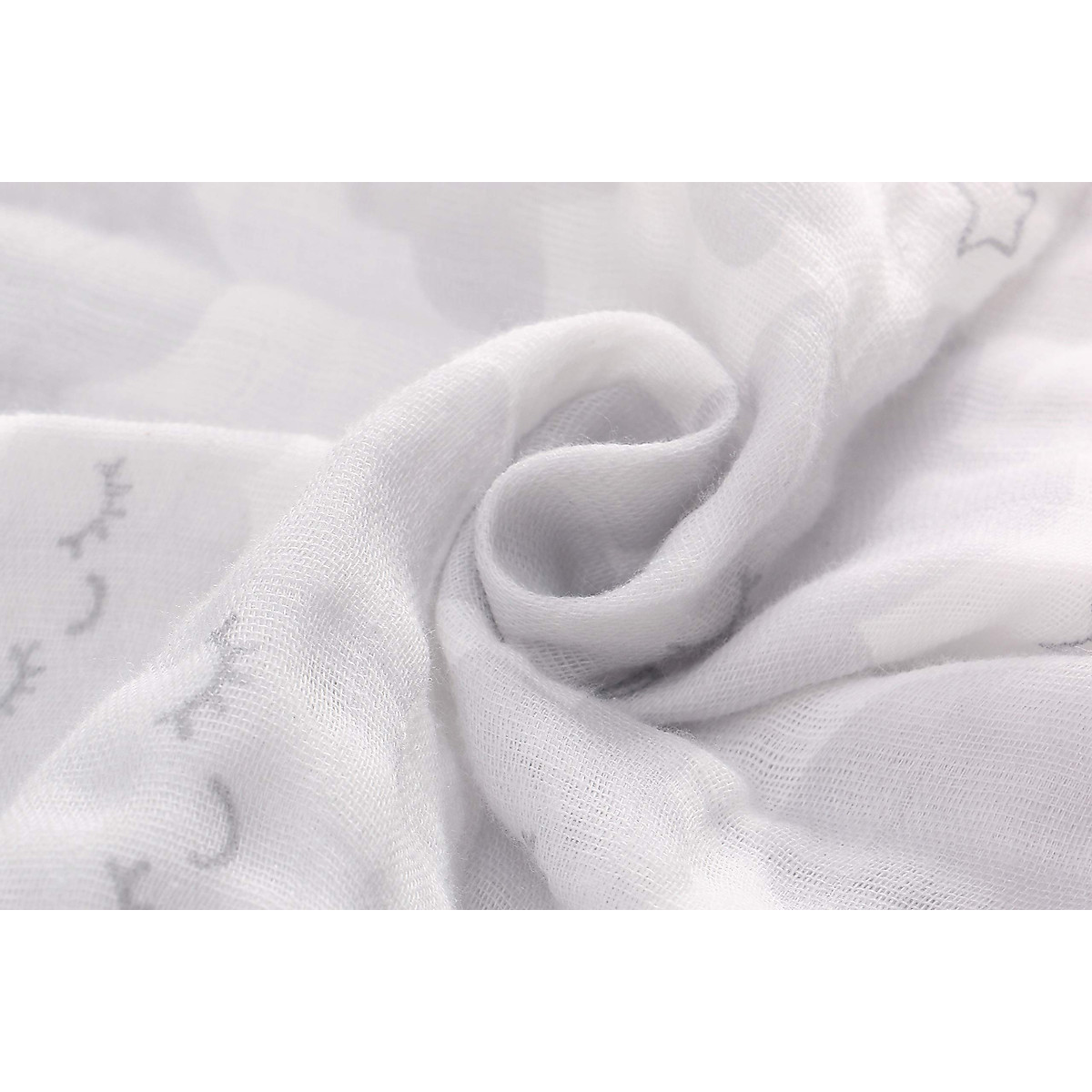 Miracle Baby Muslin Swaddle Blankets Large Cotton Receiving Blanket Nursing Cover 55''x 39''(2 Layers,Cloud)