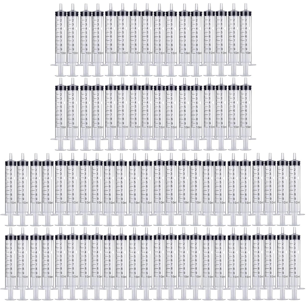 100 Pack 10ml Syringe Without Needle, Graduated Oral Medication Syringes for Labs, Measuring Liquids, Feeding Meds, Watering, refilling, Home Care