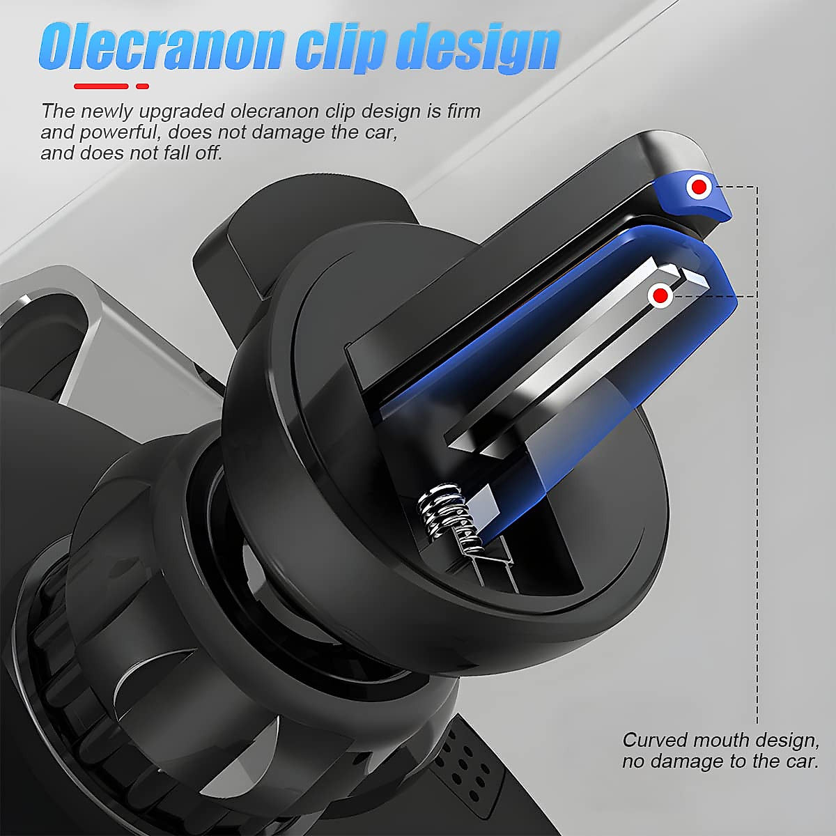 Moioee Car Air Vent Phone Mount, Auto-Lock Gravity Stable Stand Mobile Phone Holder with Upgrade Clip, Vehicle Hands Free Cradle Cell Phone Holder Mount Universal Fit for All Smartphones (Silver)