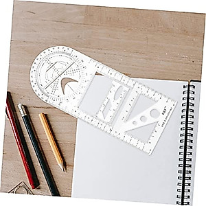 Geometric Drawing Ruler Ruler Metric Ruler Circle Stencil Clear Ruler Examination Use Ruler Mathematics Learning Ruler Drawing Rulers Multipurpose Plastic Ruler White