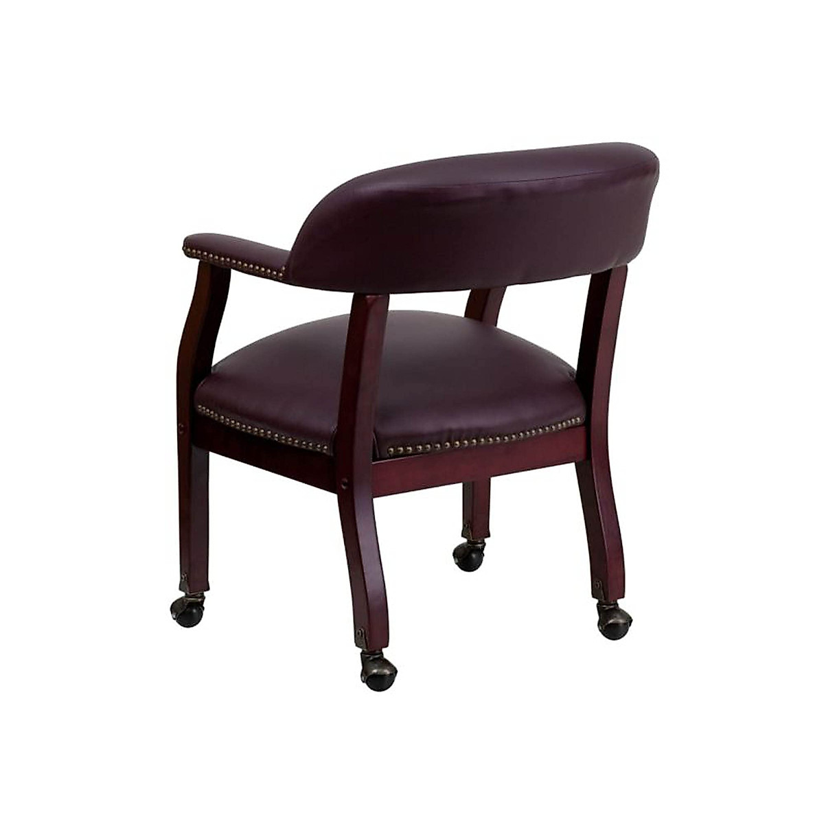 Flash Furniture Diamond Burgundy LeatherSoft Conference Chair with Accent Nail Trim and Casters