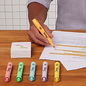 SHARPIE Tank Highlighters, Mild Pastel Colors, Assorted, Chisel Tip, 12 Count