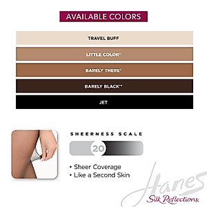 Hanes Women's Silk Reflections Lace-Top Toe Silky Sheer Thigh-High Stockings, Barely There, CD