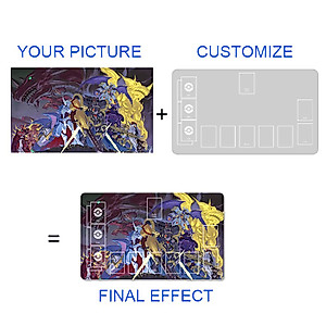 Board Game TCG Custom Playmat Customize Mousepad + Free Storage Bag Play Mats Size 24x12in Compatible for Digimon MTG OCG PTCG Playmats (23.6X13.8in(60 * 35cm),PTCG)