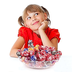 Lollipops with Chocolatey Center - Assorted Fruit Flavors - Individually Wrapped Suckers in Resealable 1LB Bag - Perfect for Easter and More