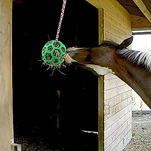 YUYUSO Horse Treat Ball Hay Feeder Ball Hanging Feeding Toy for Horse Stable Stall Rest