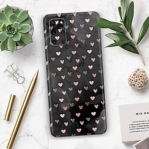 DesignSkinz Karamfila Marble & Rose Gold Hearts v11 Protective Vinyl Decal Wrap Skin Cover Compatible with The Samsung Galaxy S20 (Screen Trim & Back Glass Skin)