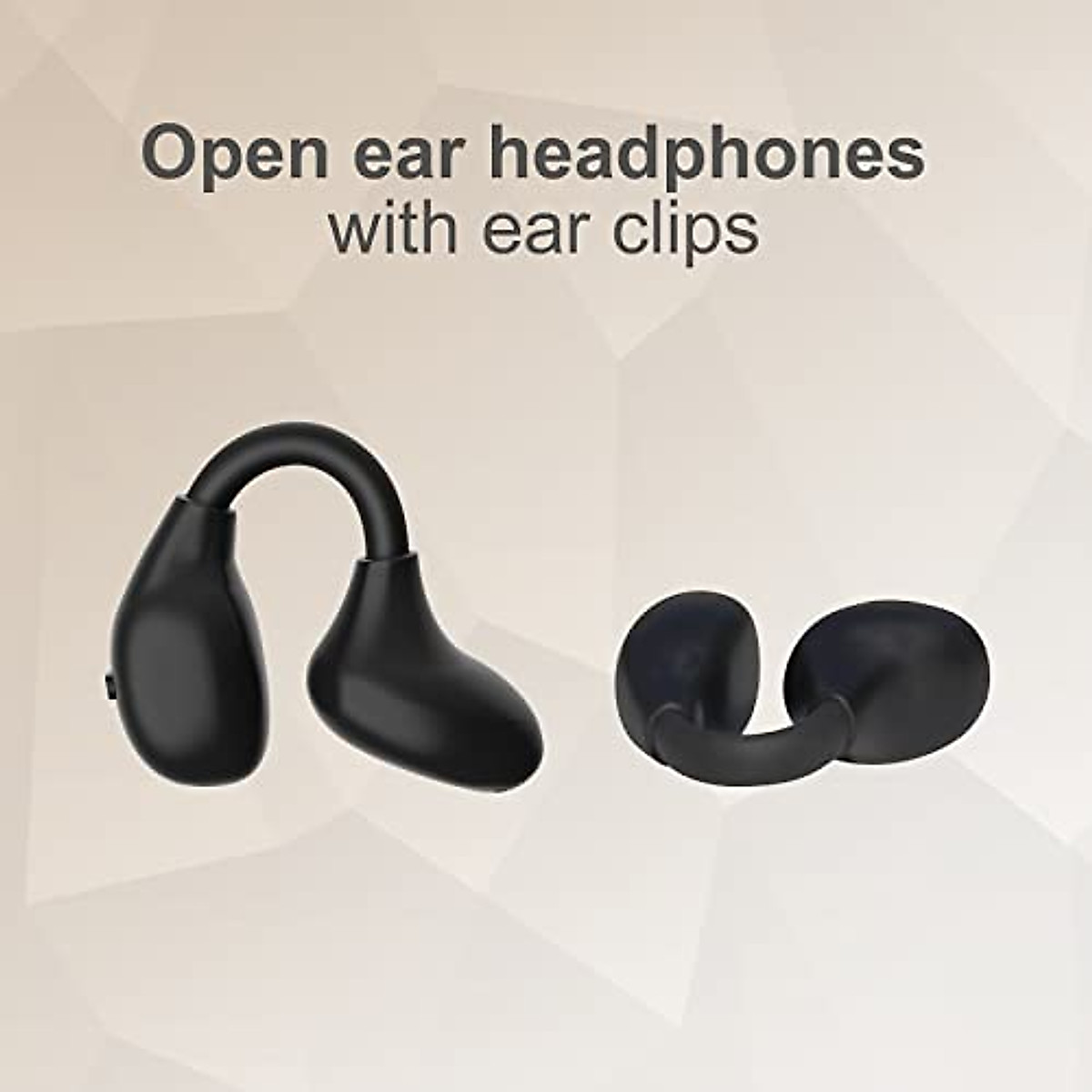 SQRMINI Open Ear Headphones, Sports Open Ear Wireless Earbuds, Bluetooth Clip On Ear Comfort Earbuds for Cycling Driving, Walking, Ring Earbuds with 30Hours Playtime