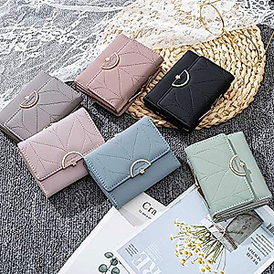 Anlla Small Wallets for Women,Cute Womens Wallets Slim Mini Wallet kawaii coin pocket (New pink)