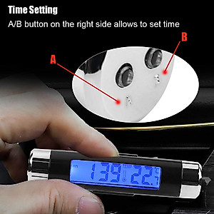 Qiilu Car Digital Clock Thermometer, Car Digital Clock with Thermometer, Portable Clock for Car Dashboard Clip-On LED Backlight Only Celsius