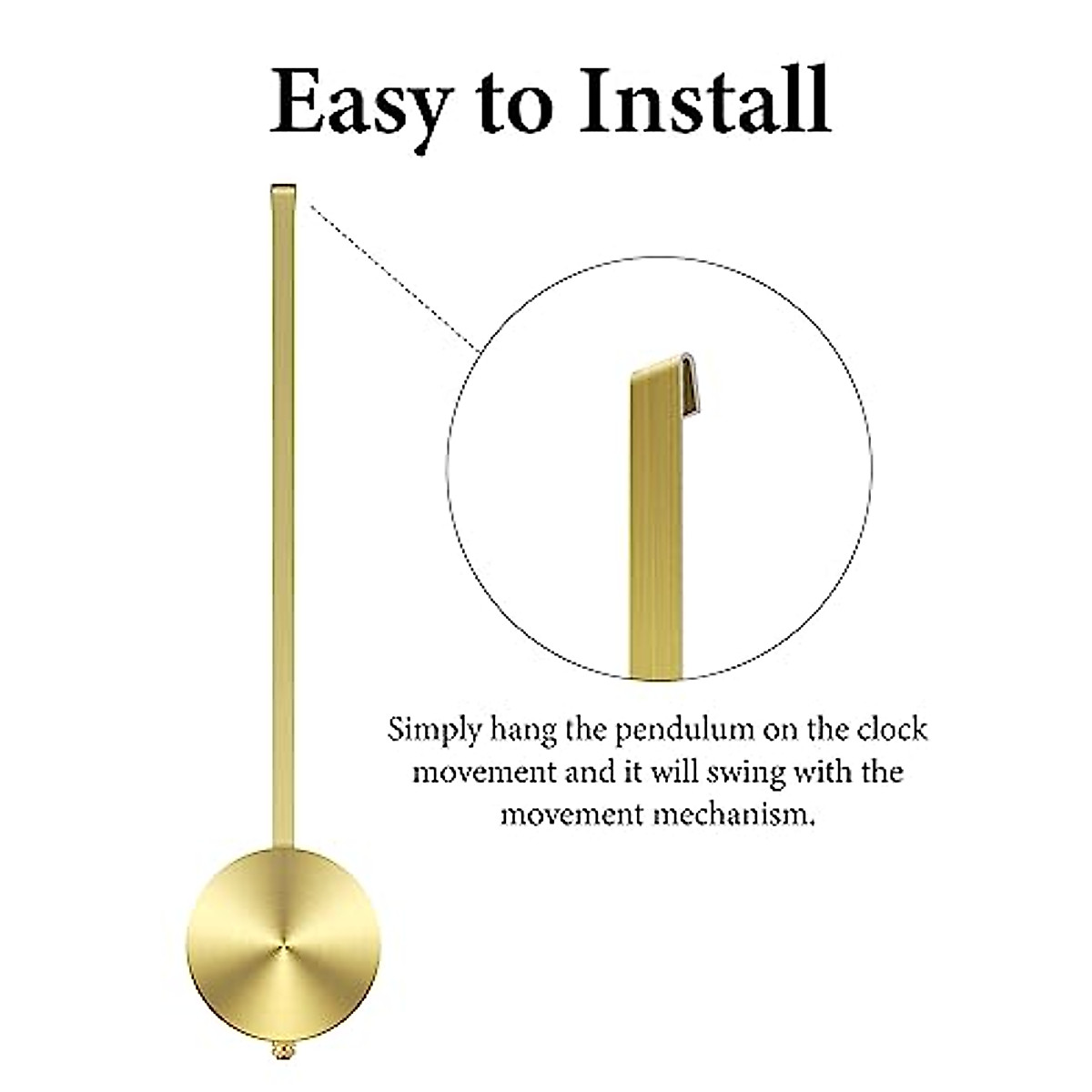 NiHome Quartz Wall Clock Pendulum Replacement Aluminum Traditional Mechanical Clock Pendulum Grandfather Clock Pendulum Replacement High Gloss Clock Pendulum (Gold)
