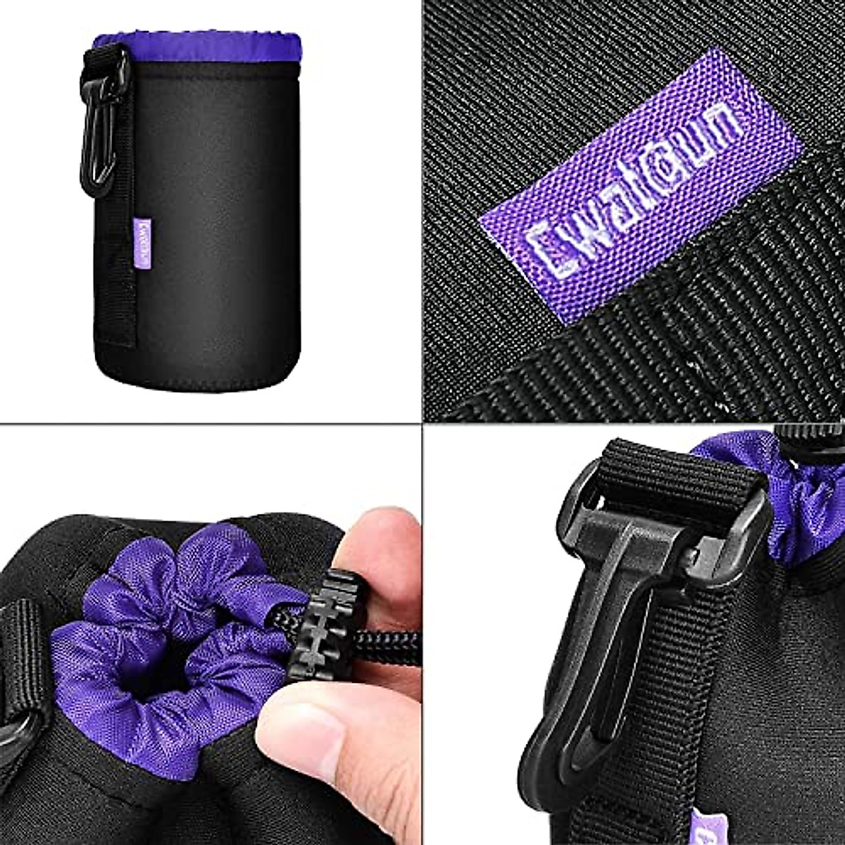 Camera Lens Case, Cwatcun 4 Pack Lens Pouch Bag Set with Thick Protective Neoprene, for Canon, Nikon, Sony, Pentax, Olympus, Panasonic, Fuji, Sigma DSLR/SLR Camera Lens (Small, Medium, Large, X Large)