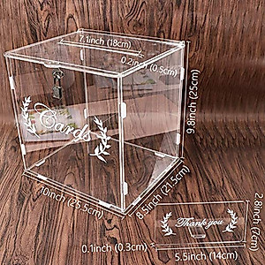 OurWarm Wedding Card Box for Wedding Reception, Clear Card Boxes with Lock, Gift Card Box Money Box Holder For Reception Anniversary Shower Rustic Wedding Decorations Birthday Graduation