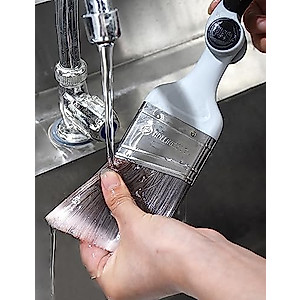 ROLLINGDOG 2.5Inch Paint Edger Brush - Extension Pole Angled Paint Brush for High Walls Ceiling,Stairwell Wall,Triming and Cutting in Painting