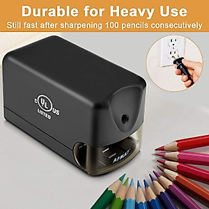 AFMAT Electric Pencil Sharpener Heavy Duty for Classroom + Fully Automatic Hands-Free Pencil Sharpener for Kids (PS13+PSA8)