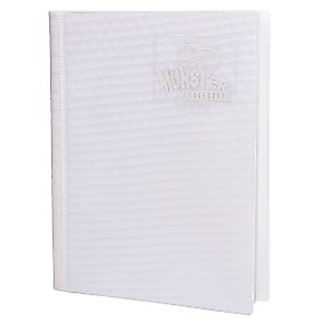 Monster 4 Pocket Trading Card Album- 20 Side Loading, Theft Deterrent, Padded Pages for Extra Protection- Deluxe Binder Holds 160 Yugioh, MTG, Magic The Gathering, Pokémon & Sport Cards-Holofoil White