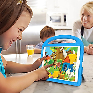 MOXOTEK Kids Case for iPad 10.2 & 10.5, Case for iPad 9th/8th/7th Generation 10.2 Inch 2021 2020 2019, Durable Shockproof Handle Stand Protective Cover for iPad Air 3rd Gen/Pro 10.5 Inch, Blue